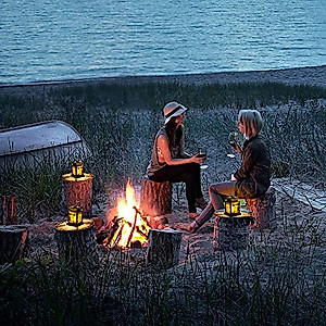 LVJING Solar Lantern Hanging Solar Lights Outdoor Decorative LED Solar Outdoor Lantern for Patio Landscape Yard with Warm White Flameless Candles Flickering (6 Pack)