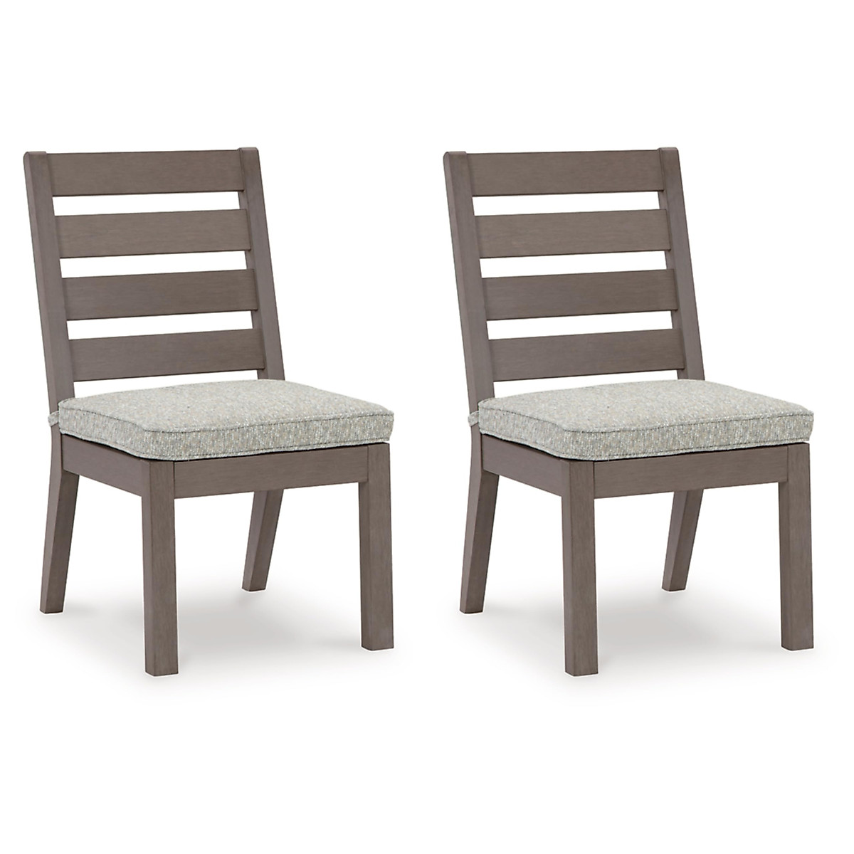 Signature Design by Ashley Hillside Barn Outdoor Dining Chair, Set of 2, 20" W x 27" D x 37" H, Light Brown & Light Gray