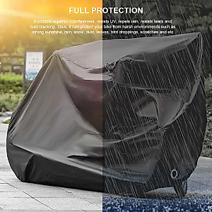 Bike Cover for 2 or 3 Bikes, Bicycle Cover Outdoor Storage Waterproof Rain Sun UV Dust Wind Proof with Lock Hole for city Mountain Road Electric Bike Heavy Duty Bikes Black