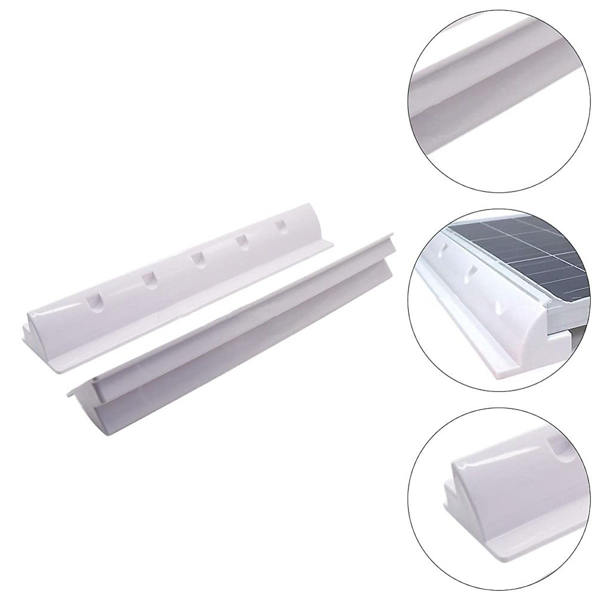 Cabilock 2pcs Solar Panel Side Mounting Brackets Marine Caravan Motorhome RV Solar Panel Side Mount Brackets Solar Panel Roof Installation Clamps White