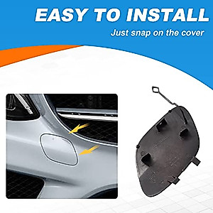 CZShiYue Front Bumper Tow Hook Cover Towing Eye Cap Fit for Mercedes-Benz W205 C-Class Sedan C300 C400 C43AMG 2015 2016 2017 2018 A2058850724 (Black, Right Passenger Side)