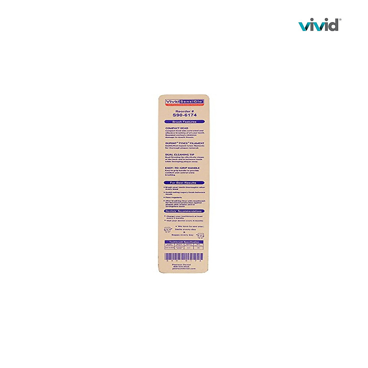 Vivid SensiGlo Premium Adult Toothbrushes with Multi-Tuffed Dupont Tynex Filaments – Super Soft Bristles for Sensitive Gums – For Plaque Removal – Pack of 72