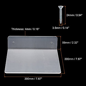 PATIKIL 7.87 x 7.87 Inch Acrylic Floating Shelf, Floating Wall Mounted Shelves for Bathroom Wall Decoration, Transparent 2 Pack