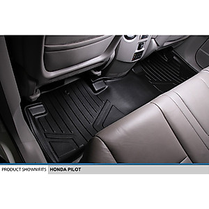 MAXLINER Floor Mats 3 Row Liner Set Black for 2009-2015 Honda Pilot