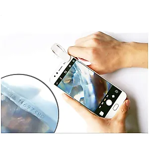 Detachable 60X Mini Phone Camera Clip Magnifier Universal Portable Magnifying with 2 Illuminated LED and Light for Mobile iPhone Galaxy