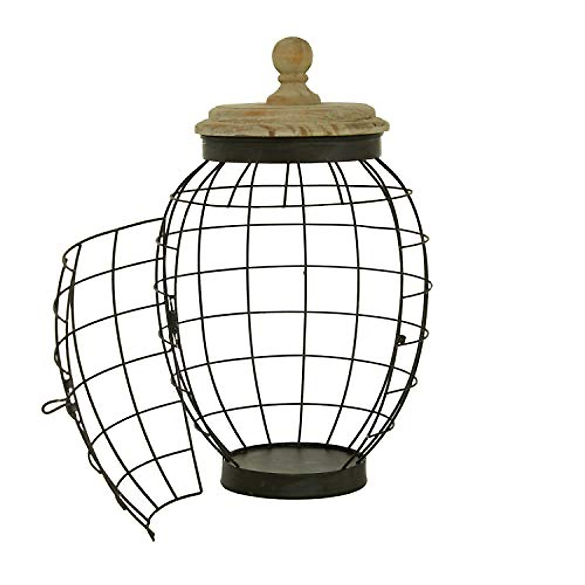 Deco 79 Metal Amphora Decorative Jars, Set of 2 12&quot;, 15&quot;H, Black