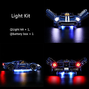 for Lego Technic 2022 Ford GT 42154 Car Model Super Motor and Remote Control and Light Upgrade Kit, for Adults, Compatible with Lego 42154(Model not Included)
