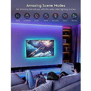 Govee 16.4ft Color Changing LED Strip Lights, Bluetooth LED Lights with App Control, Remote, Control Box, 64 Scenes and Music Sync Lights for Bedroom, Room, Kitchen, Party