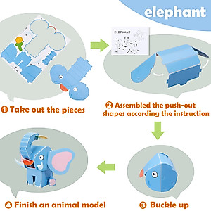 COGO MAN Animals Kids Arts and Crafts Welcome to The Zoo 8 Animals 3D Foam Puzzles Crafts for Kids Age 6 7 8 and Up