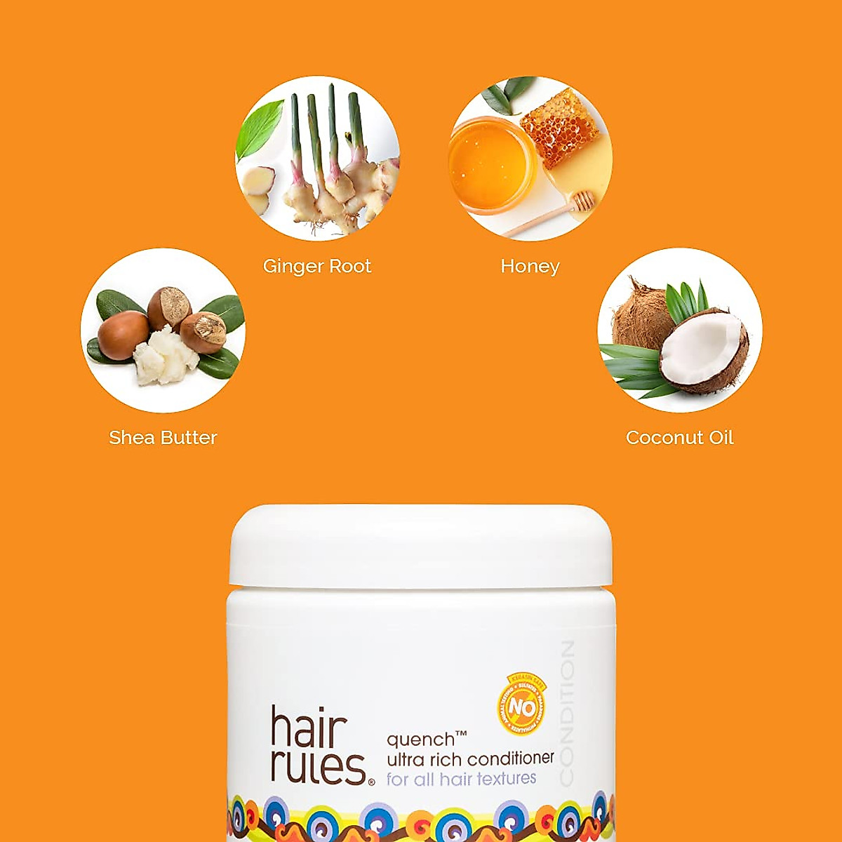 Quench Ultra Rich Conditioner 8oz - Deep Hydration for All Hair Textures, Shine Enhancer & Frizz Control