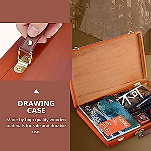 Wakauto Artist Storage Box Wood Artist Tool Brush Storage Box Holder Case Organizer for Pastels Pencils Pens Markers Brushes Jewelry Makeup DIY Crafts
