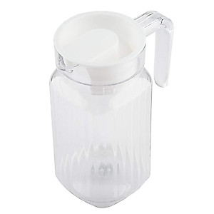 Haofy Acrylic Pitcher, Small Plastic Pitcher Juices Pitcher, Transparent Water Jugs Broken Resistant Beverage Jugs, Storing Milk Juices Tea Lemonade, with Lid and Handle(500ML)