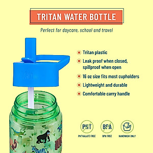 Wildkin Lunch Box Bag and 15 Inch Backpack Bundle with 16 Ounce Reusable Water Bottle (Wild Animals)