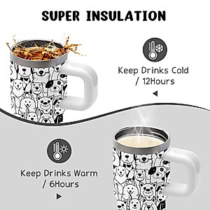 Funny Dog Gifts for Kids, Its Fine Dog Tumbler with Handle and Straw for Kids 14 oz, Black Dog Gifts for Toddlers, Birthday Gifts for Dog Lover Boys Girls, Everything Is Fine Dog Mug