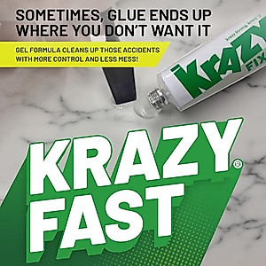 Krazy Fix Super Glue Remover, Gel Formula for Maximum Control, Removes Hardened Glue from All Surfaces (2 x 0.3 oz Tubes)
