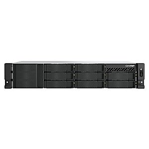 QNAP TS-855eU-RP-8G-US 8 Bay High-Speed 2U Short-Depth rackmount NAS with Dual-2.5GbE, Intel Atom CPU, Redundant 300W PSU, 8GB DDR4 Memory and 8-core Computing Power (Diskless)