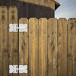 Heavy Duty Self Closing Gate Hinges Hardware Kit for Wooden Vinyl Fence 90 Degree Adjustable Gate Hinges Hardware Kit for Metal Gates with 22 Durable Screws and Swing Adjuster Tool, 2 Pack, White