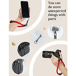 project-cb Hand Wrist Phone Strap,Phone Lanyard Patch ×2,Cell Phone Case Holder,Wristlet Strap for Key,AirPods,Camera (Black, 15.7inch)