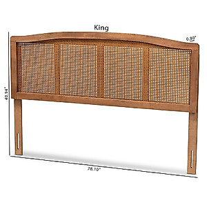 Baxton Studio Marieke King Wood Headboard, 78.1-inch W x 0.8-inch D x 40.94-inch H, Ash Walnut (159-9811-HiT)