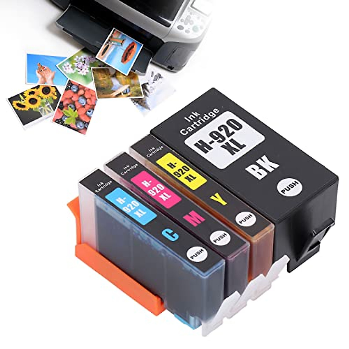 4Pcs Ink Cartridge for HP Ink Cartridge Replacement Printer Ink Cartridge Officejet 6000 6500 6500 Wireless 6500A 7000 7500 7500A Printers