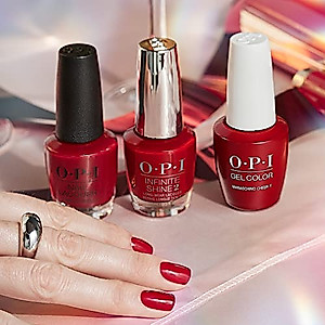 OPI Infinite Shine 2 Long Wear Lacquer, Maraschino Cheer-y, Red Long-Lasting Nail Polish, Holiday'21 Celebration Collection, 0.5 fl. oz.