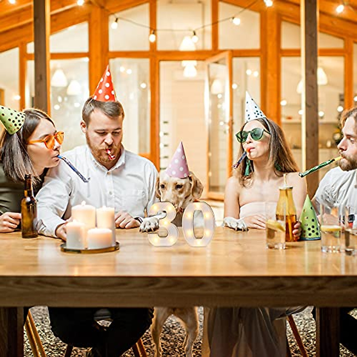 30th Birthday Decorations Marquee Numbers Light up Letters Plastic Led Light Up Number Letters Figure Fairy Birthday Party Supplies Battery Operated Numbers for 30th Happy Birthday Anniversary Event