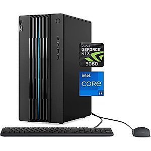 Lenovo 2023 IdeaCentre 5i Gaming Desktop PC, GeForce RTX 3060, Intel 12-Core i7-12700 12th Gen, 32GB RAM 3200MHz, 1TB PCIe SSD + 1TB HDD, 2 Year Warranty, Keyboard & Mouse, Ethernet, WiFi 6