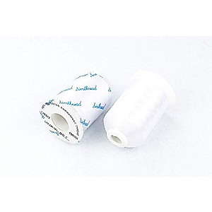 Simthread 6 Polyester White Machine Embroidery Threads 1000M(1100Yards) for Brother, Babylock, Janome, Pfaff, Singer, Bernina and Other Home Machines (White)