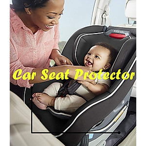 Car Seat Protector, Thick Padding Protection for Child & Baby Cars Seats, Dog Mat, Non Slip and Waterproof Protects Automotive Vehicle Upholstery with Extra Storage Pocket (Black)