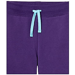 Amazon Essentials Boys' Fleece Jogger Sweatpants (Previously Spotted Zebra), Pack of 2, Grey Birds/Purple, Medium