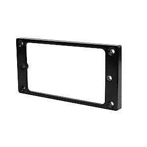 Guyker Flat Metal Humbucker Pickup Mounting Ring Set - Bridge Neck Pickups Cover Frame Replacement Part for Electric Guitar or Precision Bass(2PCS, Black)