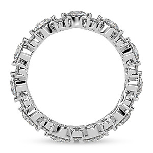 FACETS JEWELS 14K Solid Gold Moissanite Wedding Band 4 Carat Forever One Moissanite Round Brilliant Cut Eternity Rings For Women - 14K Solid Gold 6