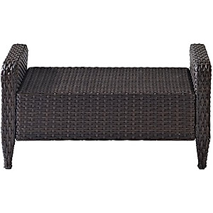 Crosley Furniture KO70067BR-SG Kiawah Outdoor Wicker Ottoman, Sangria