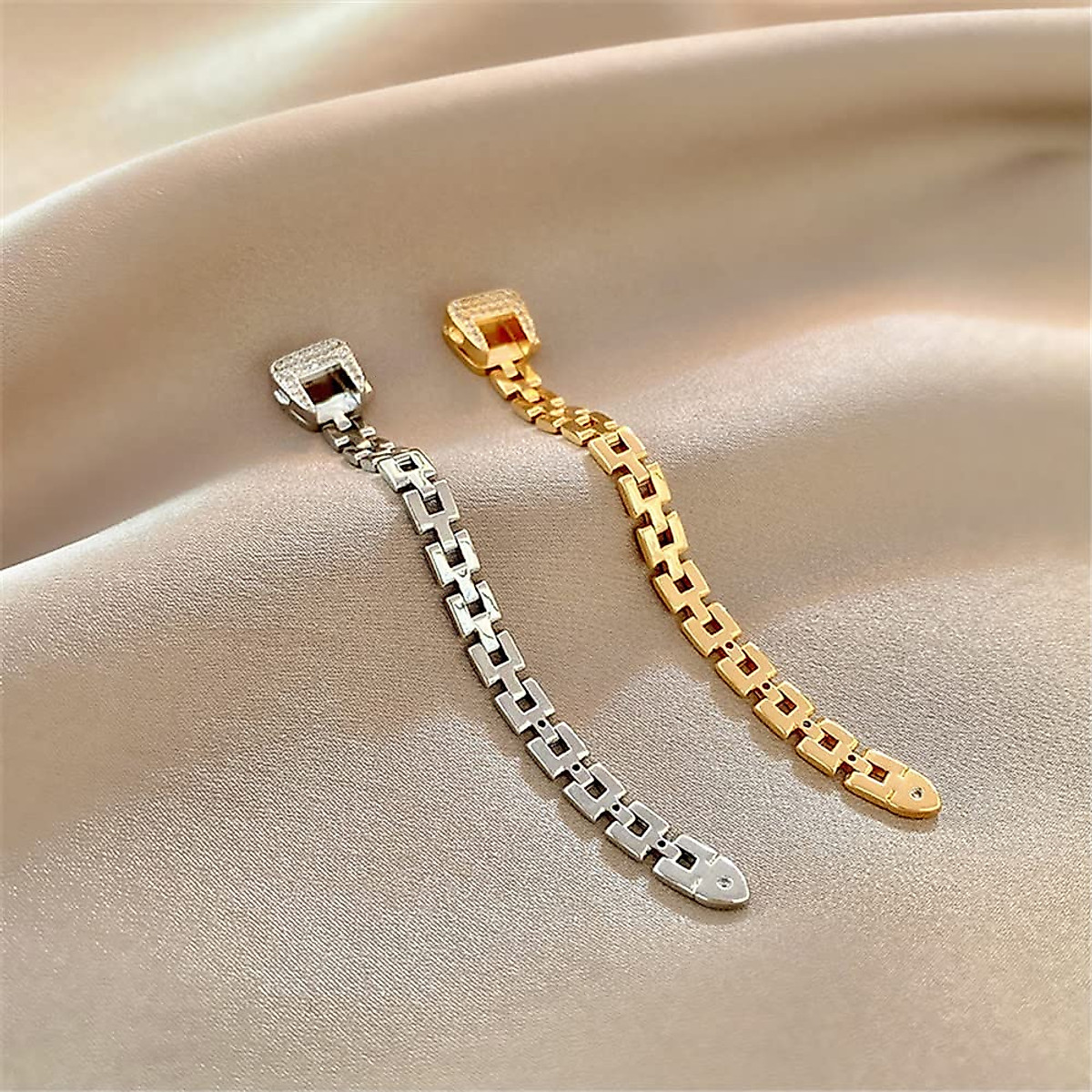 Jukoclut Belt Buckle Statement Ring for Women Delicate Detachable Cuba Chain Link Band Jewelry Gold