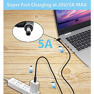 CERRXIAN 6.5ft 100W PD USB Type C Male Input to 90 Degree DC 4.0 x 1.7 mm Male Power Charging Cable (4017-100W)