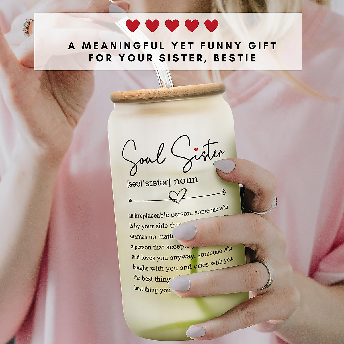 Friendship Gifts for Women Friends, Gifts for Friends Female, Gifts for Sister - Christmas Gifts for Best Friend, Christmas Gifts for Friends, Christmas Gifts for Best Friend Women - 20 Oz Can Glass