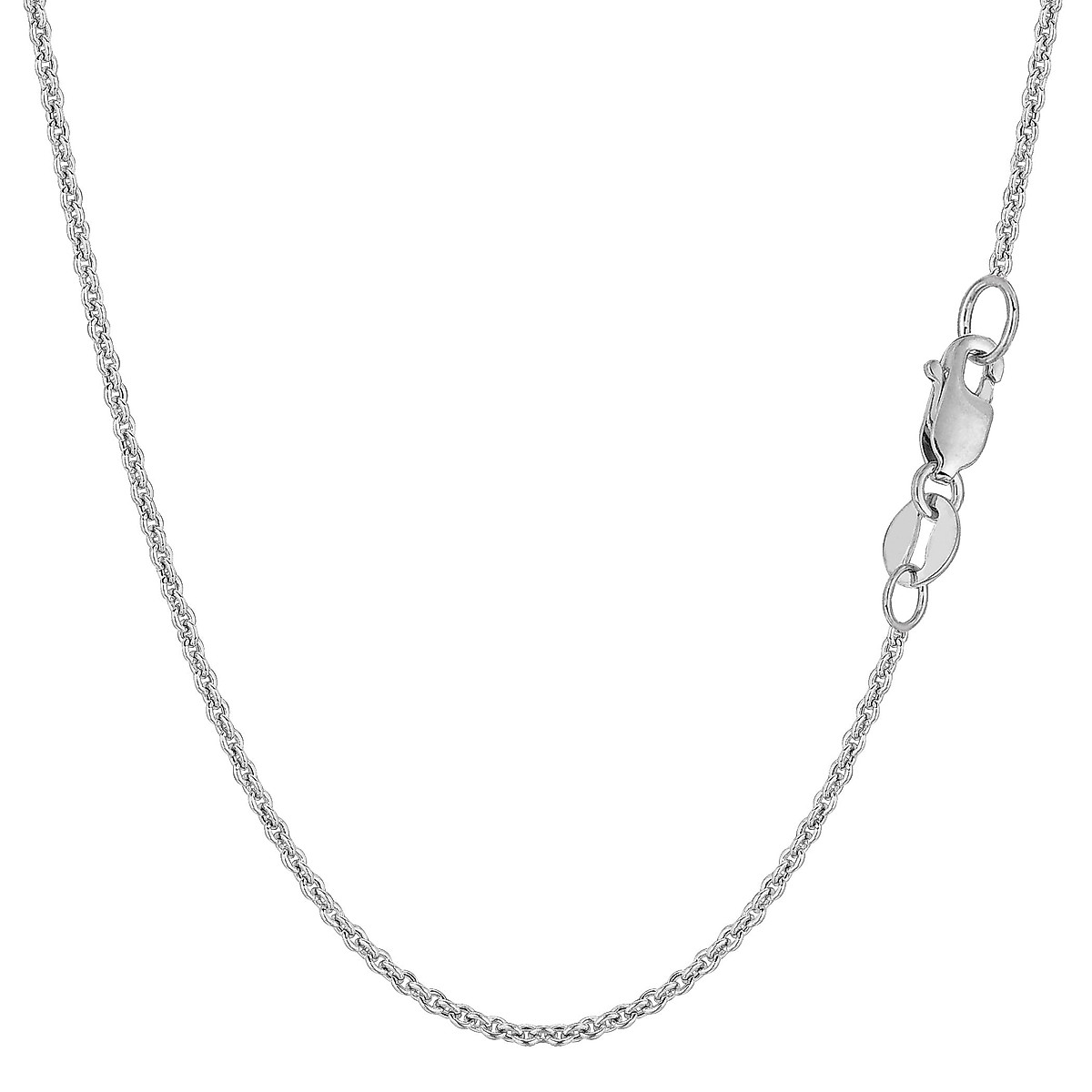 14k White Real Gold Forsantina Chain Necklace, 1.5mm, 16"