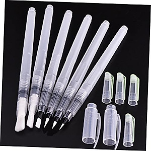 FAVOMOTO Water Brush Pen 9 Pcs Water Coloring Brush Pen Water Soluble Colored Pencils Painting Pen Fountain Pen Flat Pen White Solid Set Ink Pen Set