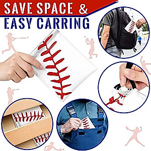 12 Pieces Small Sport Drawstring Bags Candy Bag Sport Party Drawstring Goodie Favor Bags Supplies Gifts(Baseball Style,10 x 12 Inch)