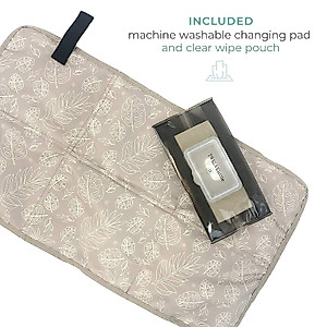 TWELVElittle Peek A Boo Vegan Leather Satchel Diaperbag - Baby Bag with Wipes Pouch, Stroller clips and Diaper Changing Mat, Black, Vegan Leather