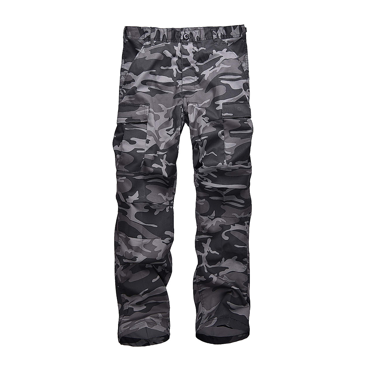 BACKBONE Mens Fashion Bright Camouflage Cargo Pants Military Combat Style BDU Pants (XL, Black Camo)