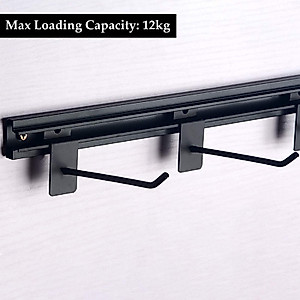 32Pack Slatwall Hooks, 8” Heavy Duty Panel Display Hooks, Commercial Grade Slat Board Hooks for Panel, 1/8” Thickness Metal Slatwall Deluxe Hooks for Garage Shop Retail Display, Black