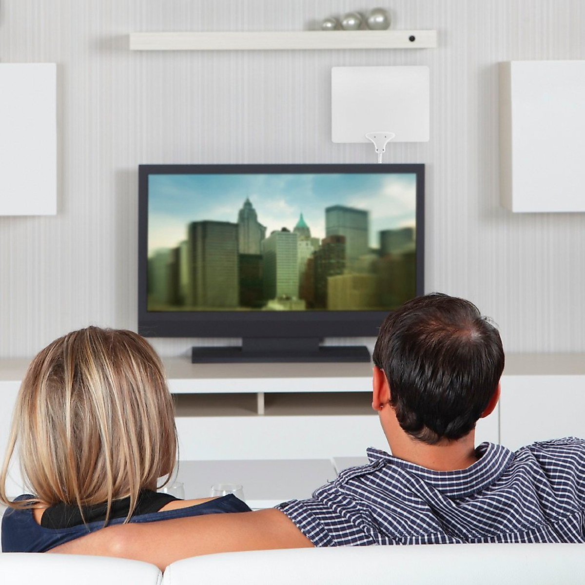 Mohu Leaf 30 Indoor TV Antenna, 40 Mile-Range, UHF/VHF Multi-directional, Original Paper-Thin, 10 ft. Detachable Coaxial Cable, Reversible, Paintable, 4K-Ready HDTV, MH-110583