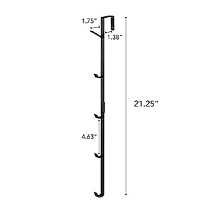 Yamazaki Home 7646 Over The Door Hooks - Vertical Hanging Coat Rack, Black