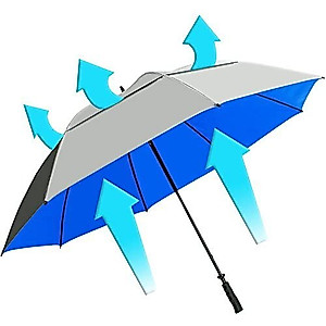 Sun Tek 46" UV Protection Vented Canopy Umbrella with Auto Open Telescopic Fiberglass Shaft