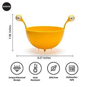 OTOTO Spaghetti Monster - Kitchen Strainer for Draining Pasta, Vegetable, Fruit - Colander Dimensions 12.2x 8.27x 7.48 in - BPA free Food Strainers for the Kitchen - Strainer and Colander
