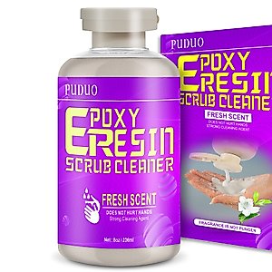 PUDUO Resin Cleaner Water Softener, Epoxy Resin Remover, Resin Remover Tools, Cleaner for Epoxy Resin, UV Resin, Resin Molds, 8 OZ Epoxy Hand Scrub Cleaner/Hand Soap (8 OZ)…