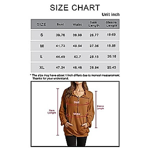 PRETTYGARDEN Women’s Casual Long Sleeve Lapel Zipper Sweatshirt Drawstring Loose Pullover Tops Orange Red
