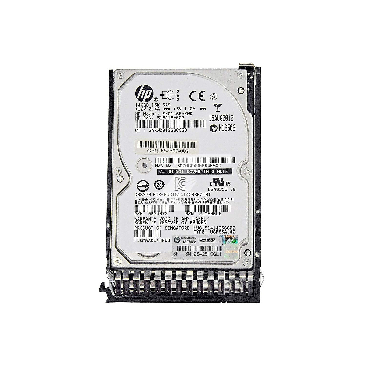 HPE HP 653950-001 146GB 15K 6Gbps 2.5" SAS Internal Hard Drive