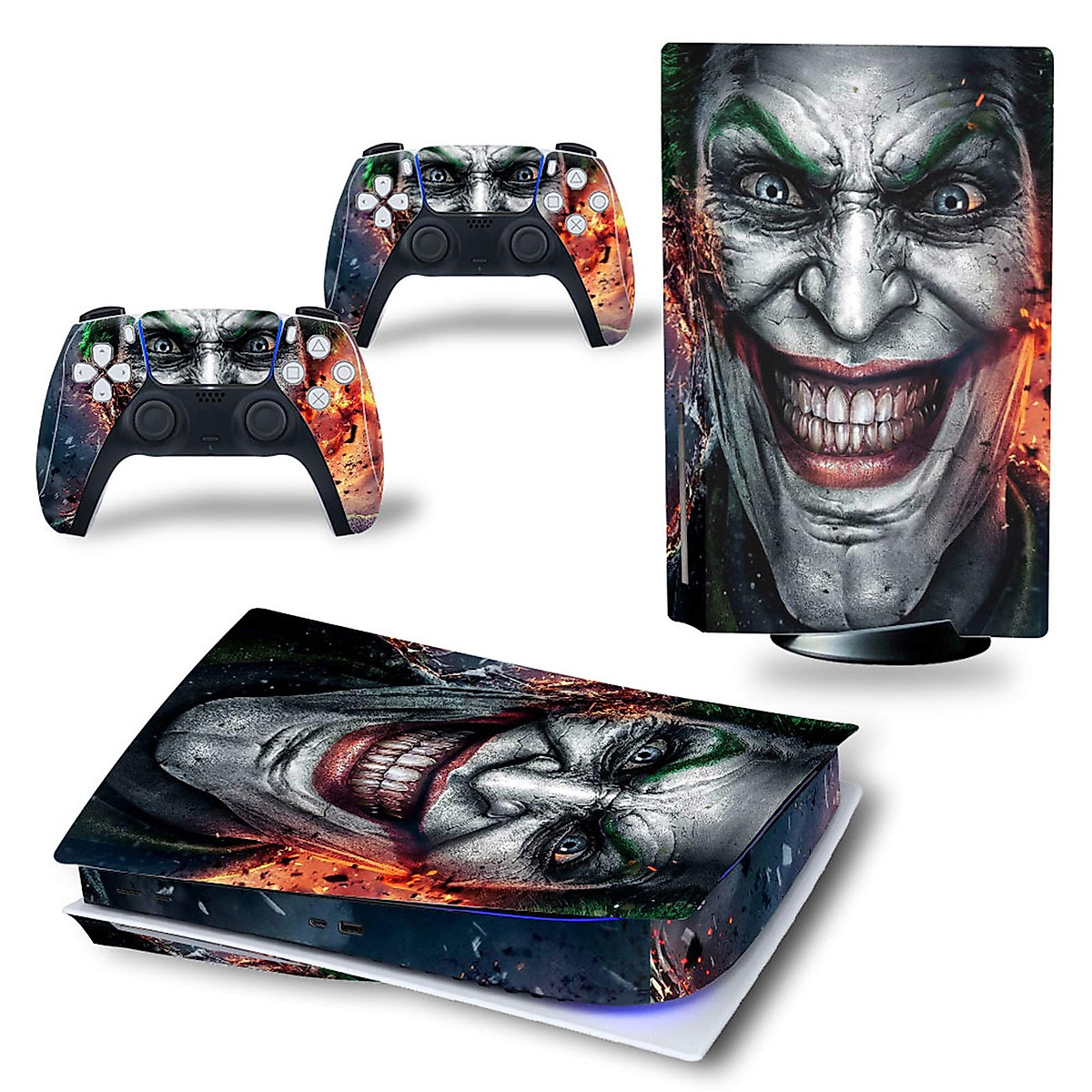 gotor Vinyl Sticker Pattern Decals Skin for PS5 Playstation 5 Console and 2 Controllers Skins (Playstation 5, Type-R)
